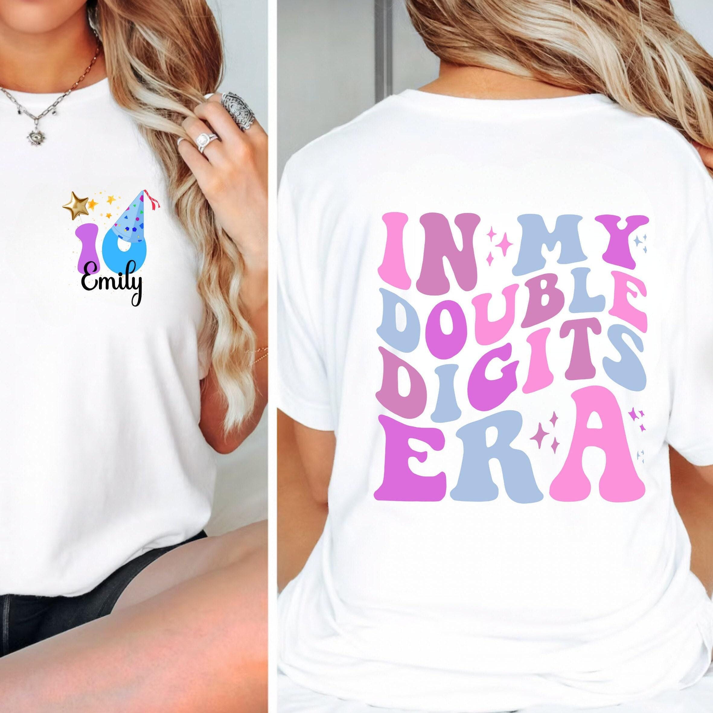 In My Double Digits Era Shirt, 10 Years Old Birthday Shirt, Birthday ...