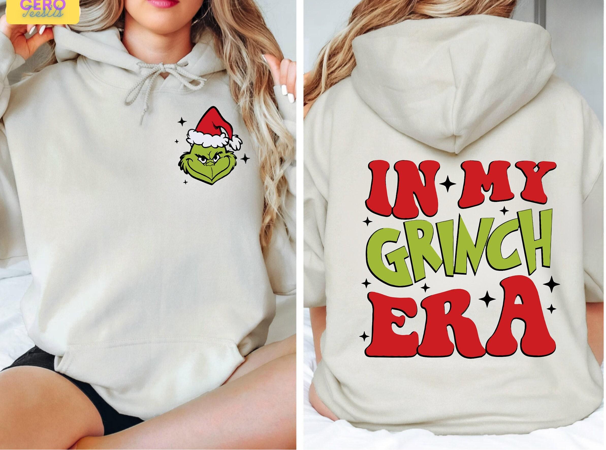 In My Grinch Era Two Sided Christmas Hoodie and Sweatshirt, Grinch Era ...