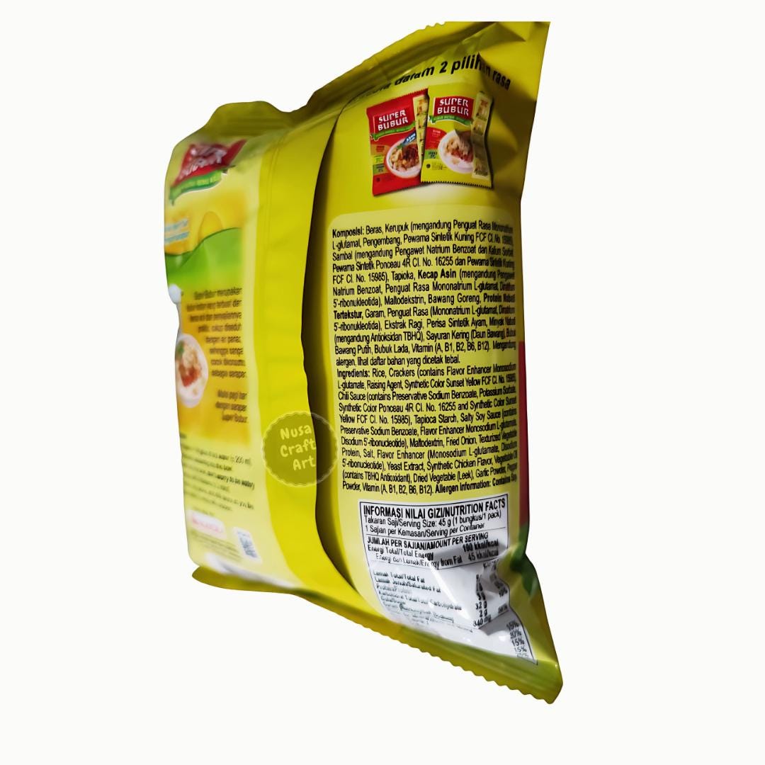Super Bubur Instant Porridge Rasa Ayam Chicken Flavor 45 Gram - Etsy