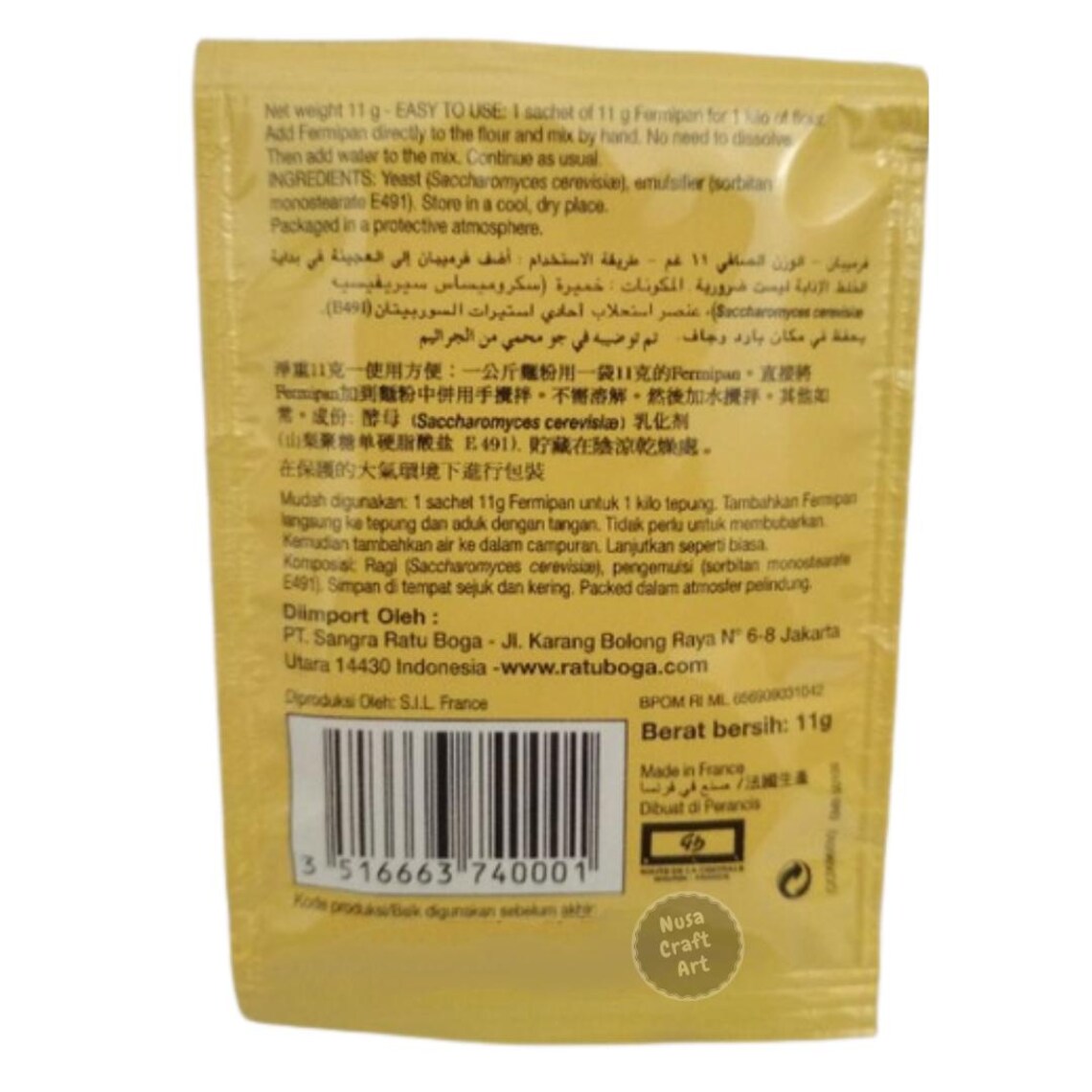 Fermipan Red Instant Dried Yeast for Fresh Baking Bakery Bread Bakers ...