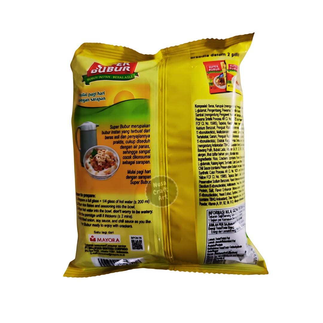 Super Bubur Instant Porridge Rasa Ayam Chicken Flavor 45 Gram - Etsy
