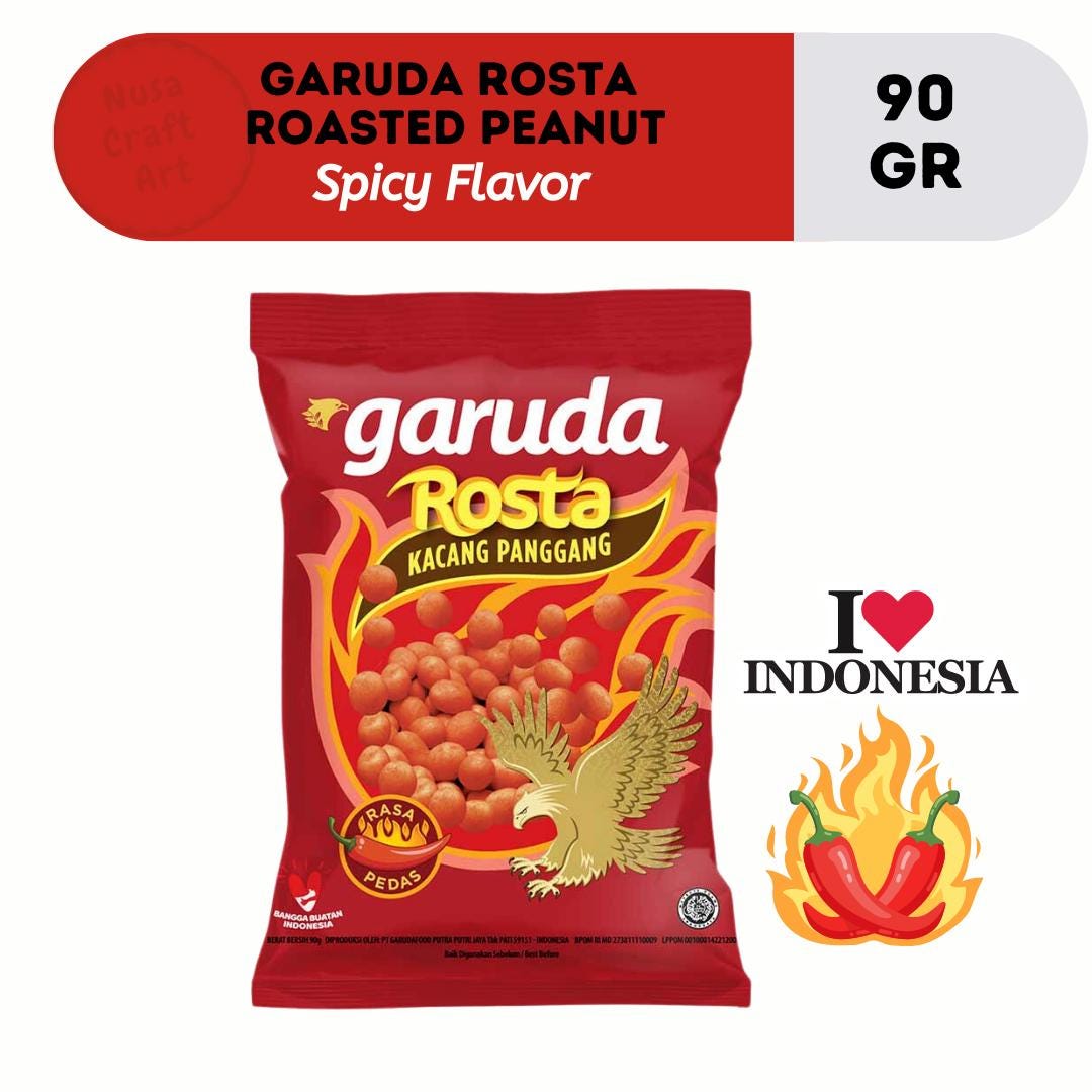 Garuda Rosta Roasted Coated Peanut Spicy Flavor 90gr - Etsy