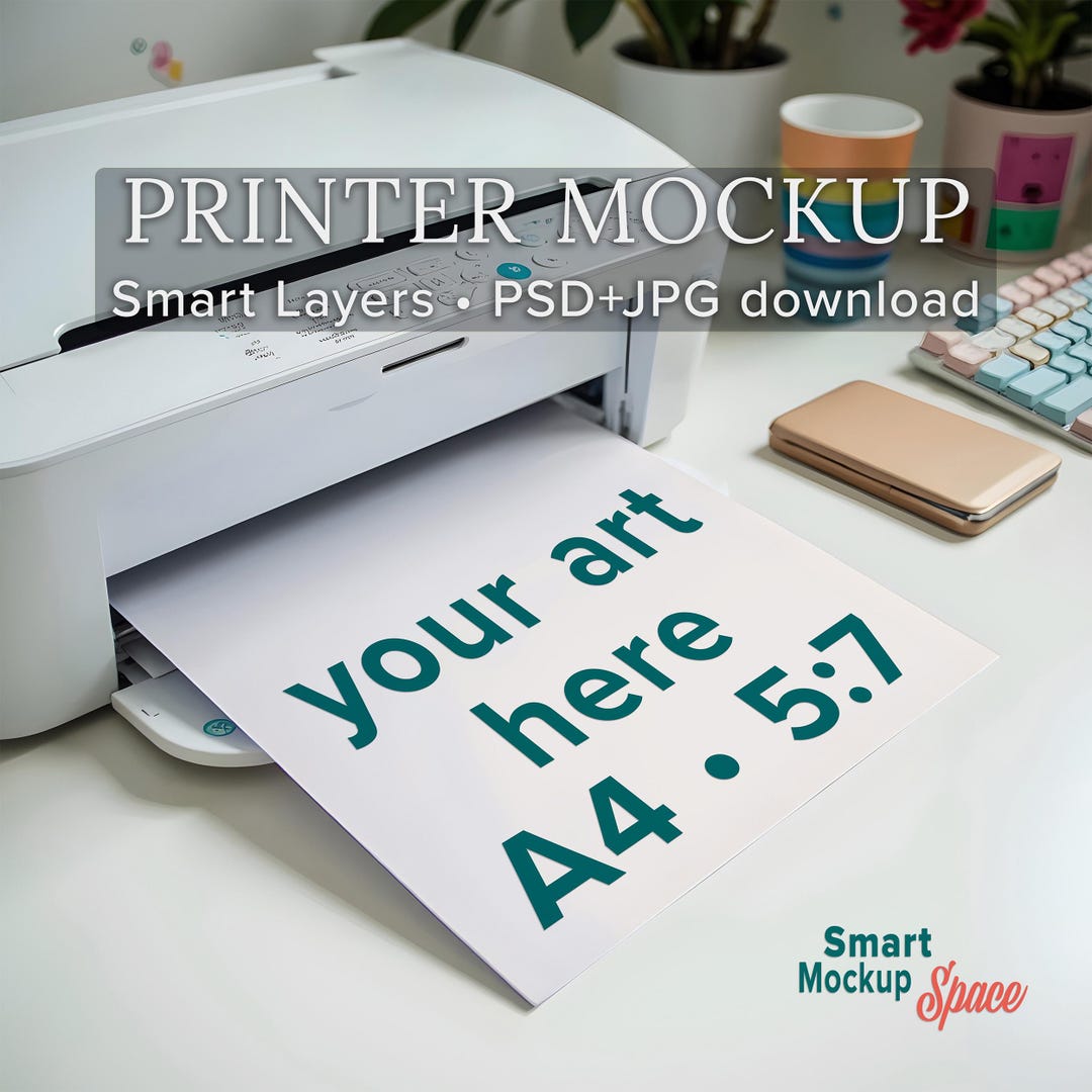 Mock up for Printer | Digital Mockup, Etsy-shops, PSD Download, Smart ...
