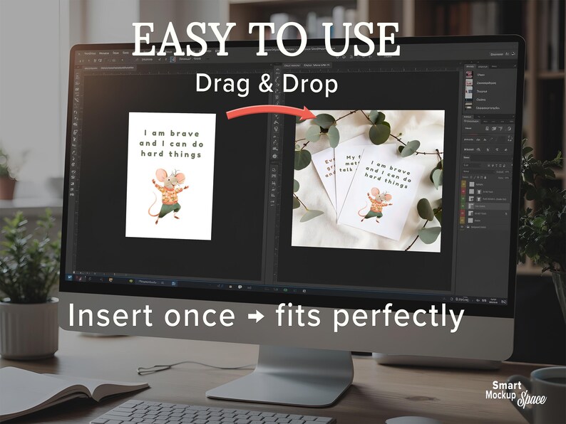 3x4 Cards Mockup | PSD Smart Object Layer | Crop Guides | Neutral Boho ...