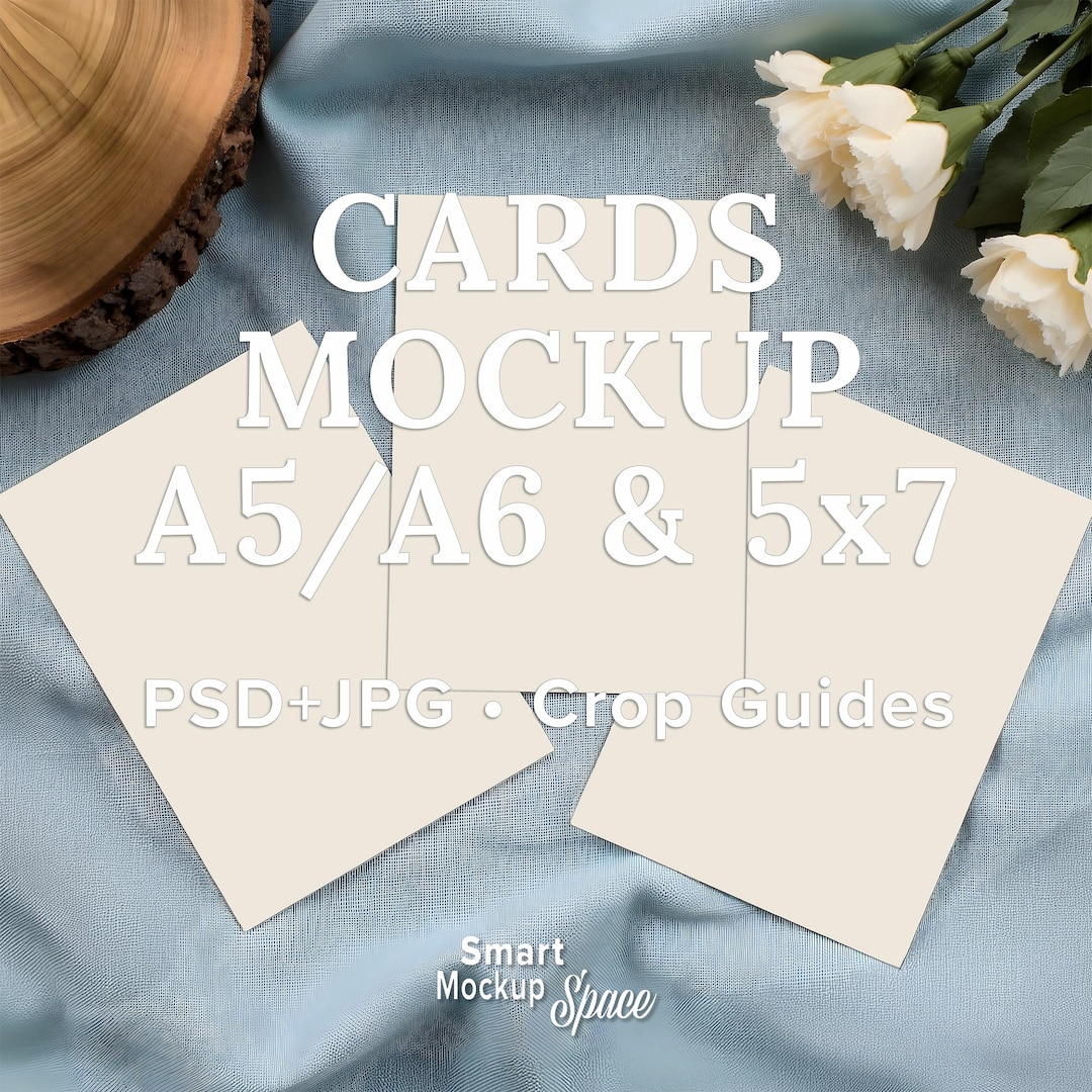A6, A7, 4x6 & 5x7 Affirmation Card Mockup | PSD JPG Smart Object Layer ...