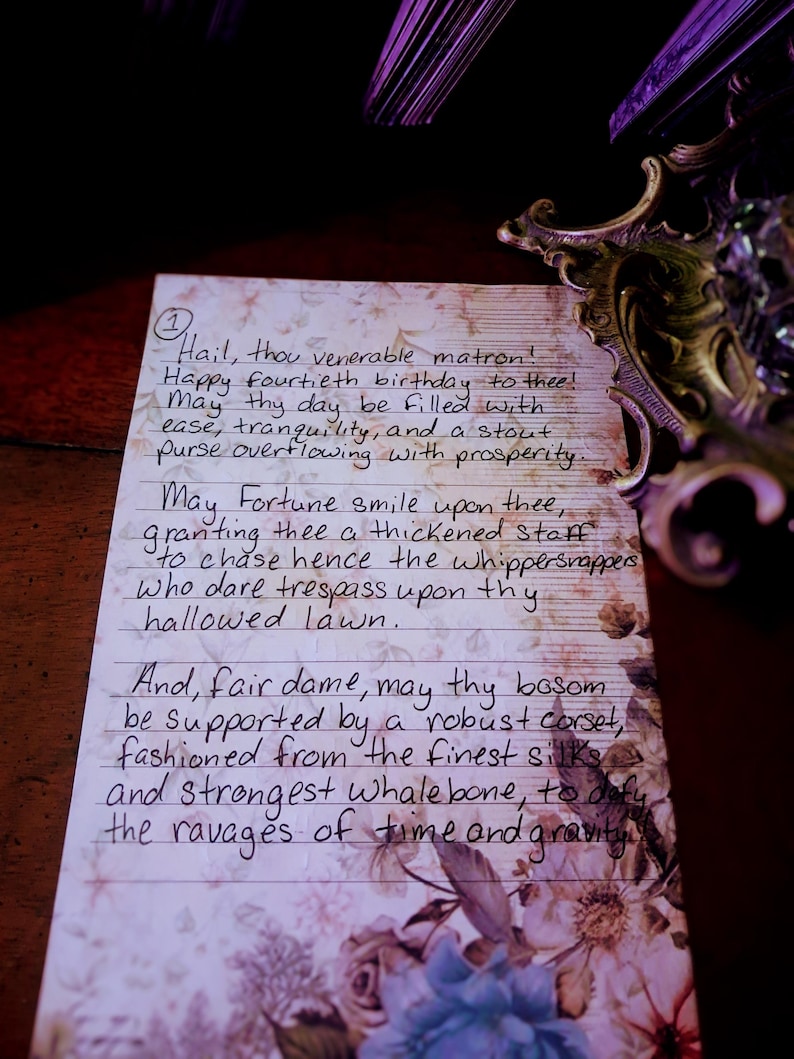 Hand Written Birthday Letter for Her Mom Wife Sister Gift Funny Vintage ...