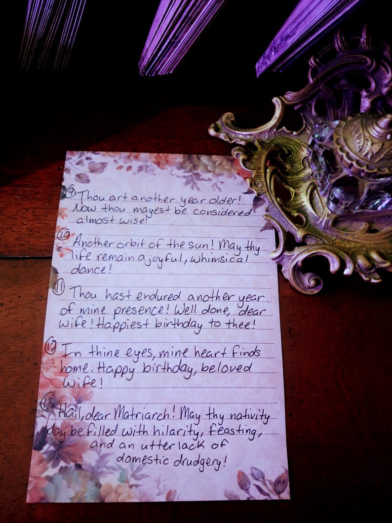 Hand Written Birthday Letter for Her Mom Wife Sister Gift Funny Vintage ...