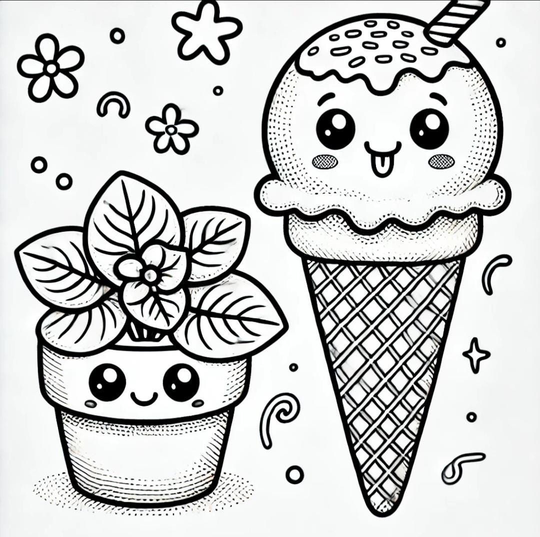 African Violet Coloring Book: Floral Art, Plant Lover Gift (digital ...