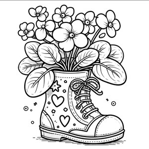African Violet Coloring Book: Floral Art, Plant Lover Gift (digital ...