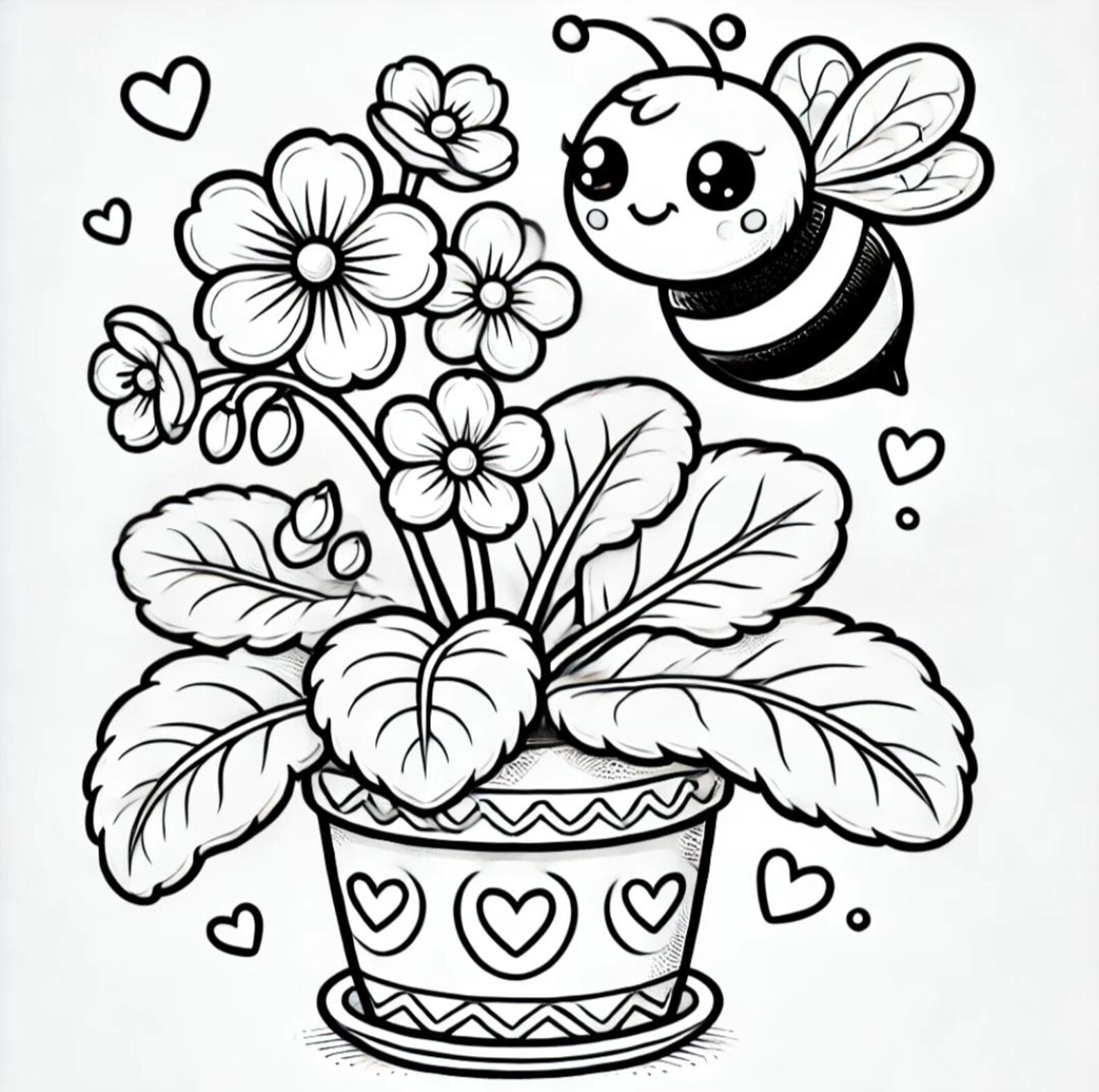 African Violet Coloring Book: Floral Art, Plant Lover Gift (digital ...