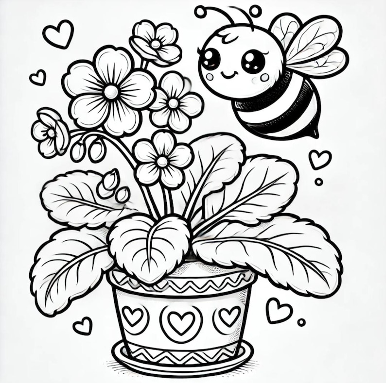 African Violet Coloring Book: Floral Art, Plant Lover Gift (digital ...