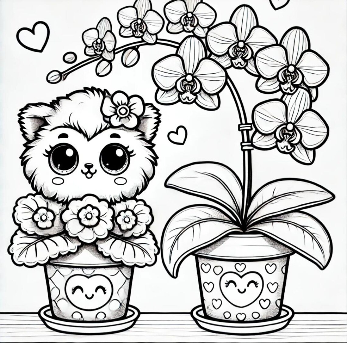 African Violet Coloring Book: Floral Art, Plant Lover Gift (digital ...