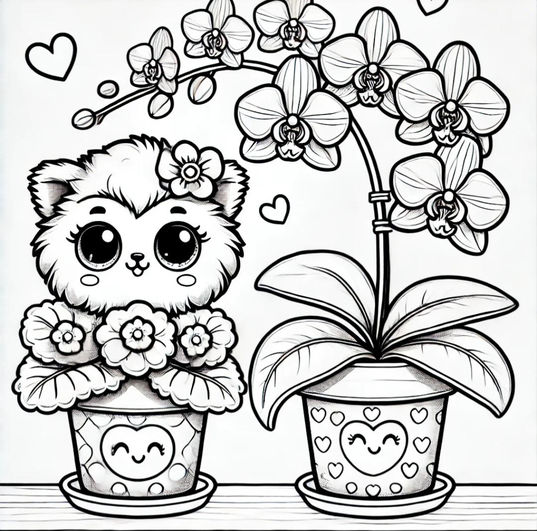 African Violet Coloring Book: Floral Art, Plant Lover Gift (digital ...
