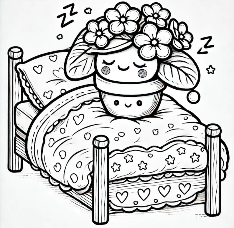 African Violet Coloring Book: Floral Art, Plant Lover Gift (digital ...