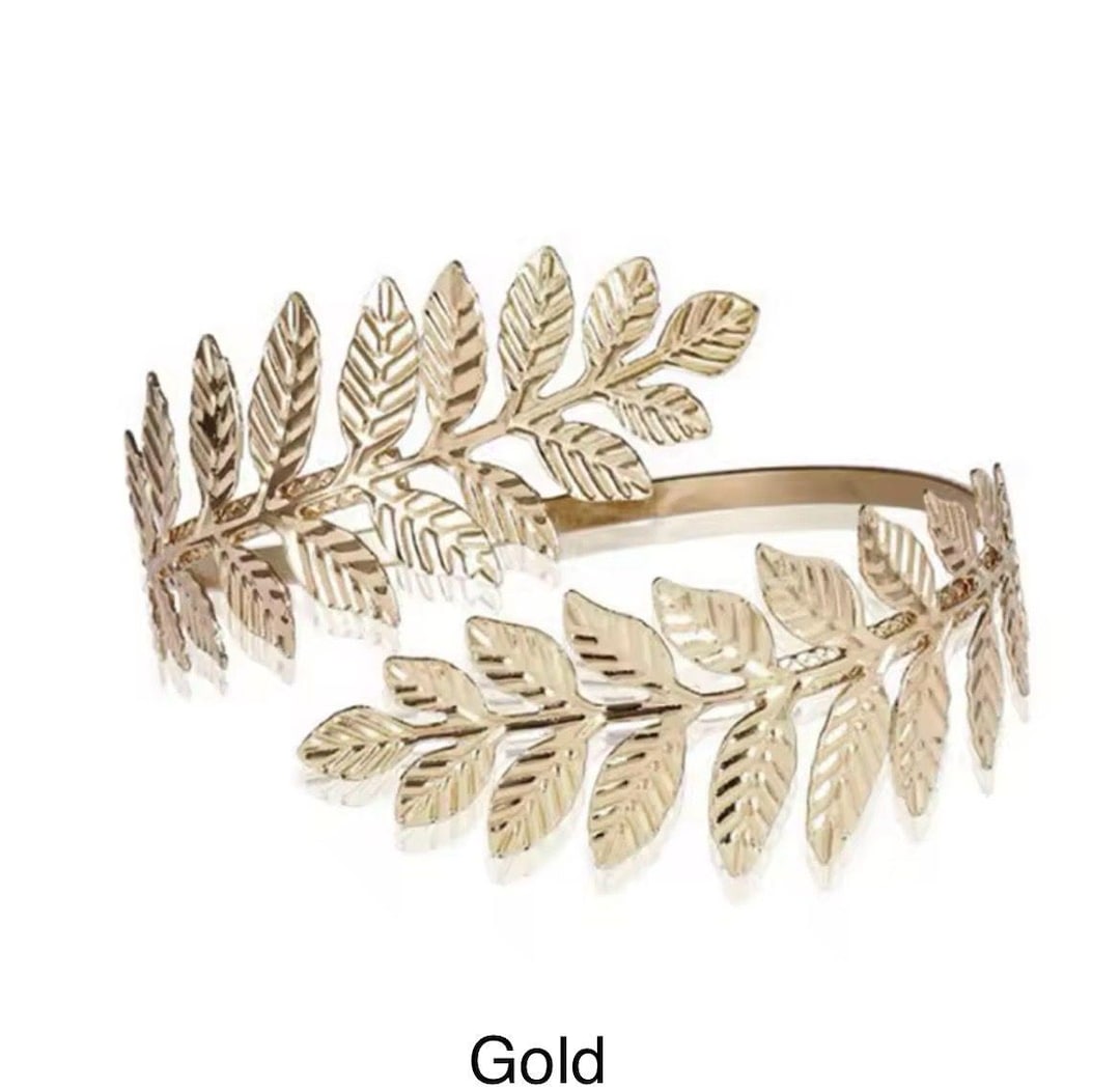 Metal Greek Roman Laurel Leaf Bracelet Armband Upper Arm Cuff Armlet - Etsy