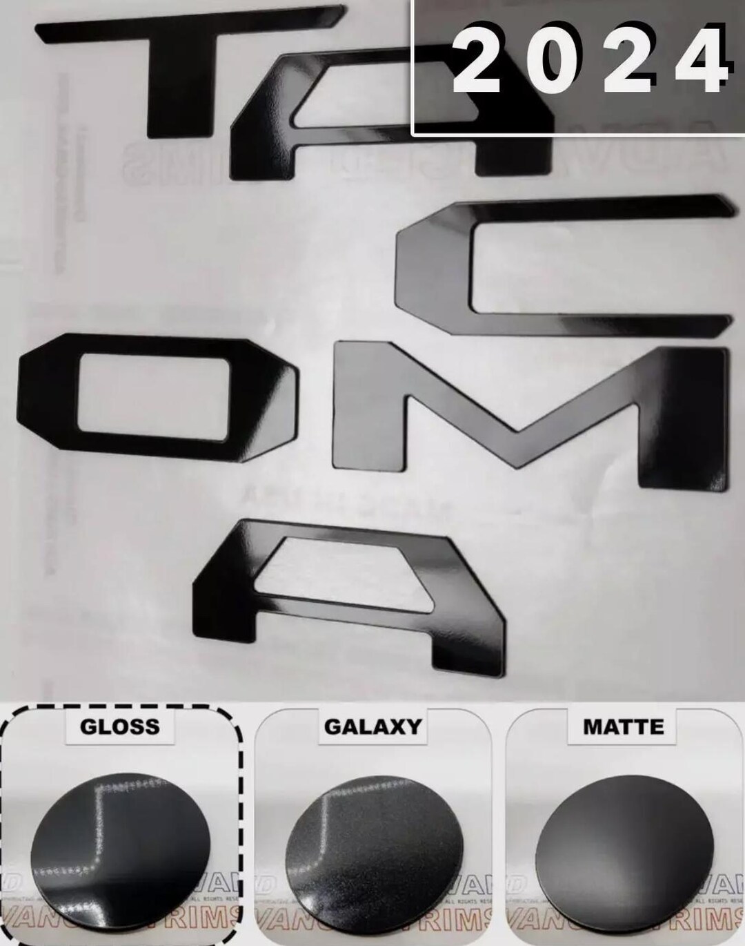 Gloss Black Raised Plastic Letters Inserts Fit Tacoma 2024 2025 ...