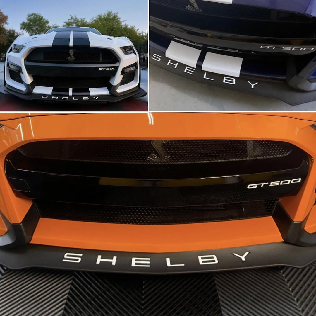 Set of 2: Shelby + GT500 White Raised Plastic Letters Inserts Fit 2020 ...