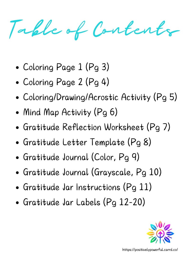 Positively Powerful- Exploring Gratitude Printable Pack - Etsy