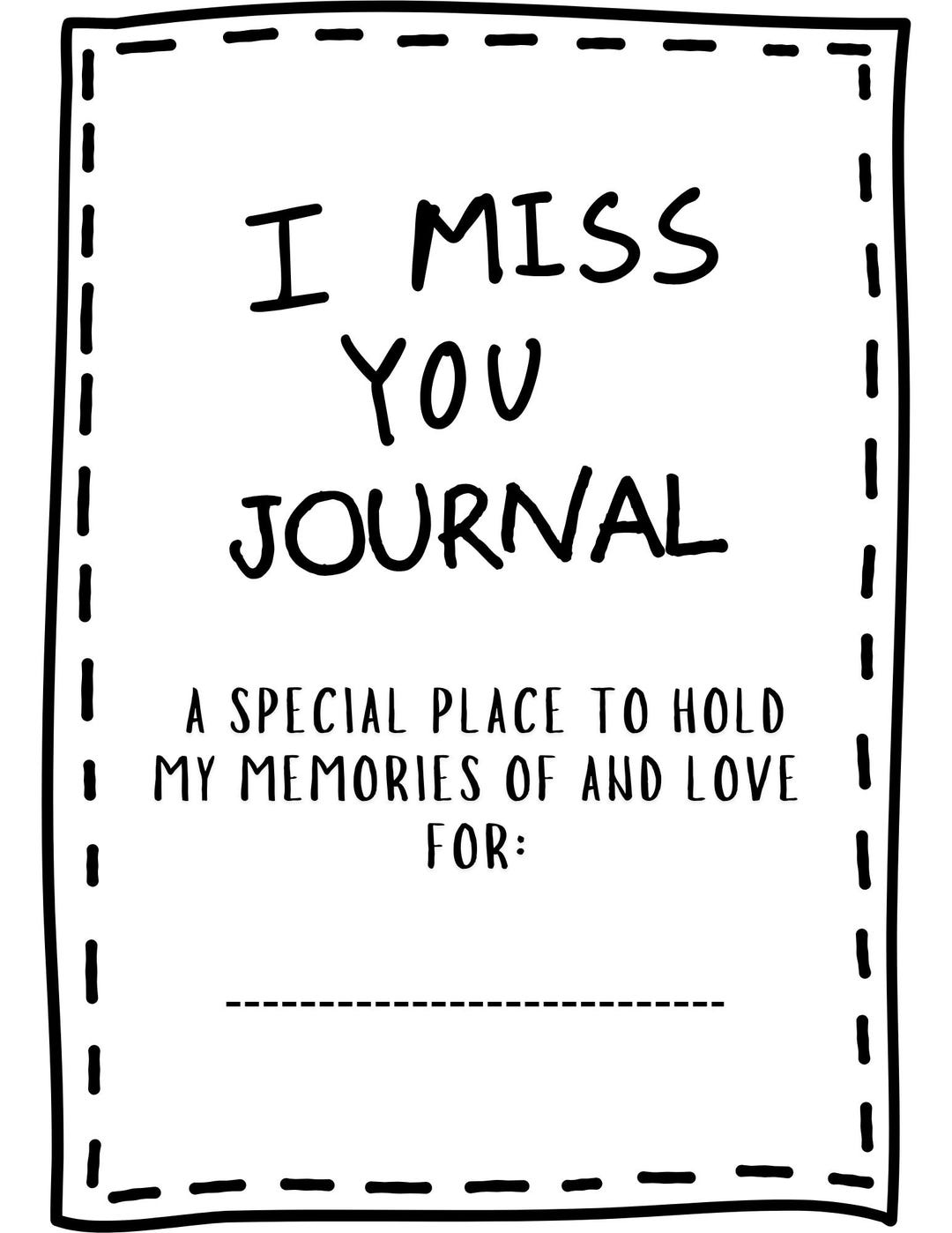 Printable Grief Journal and "miss You" Box Activity With Poem for ...