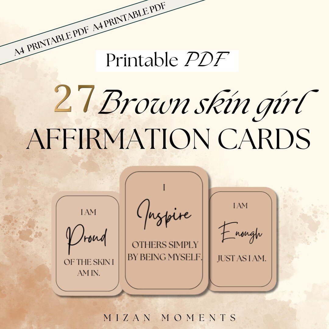 Black and Brown Skin Affirmation Cards | Positive Affirmation Cards Pdf ...