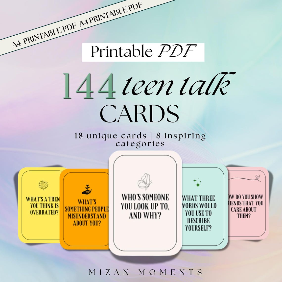 Question Cards Counselling for Teens, Conversation Starters, Therapy ...