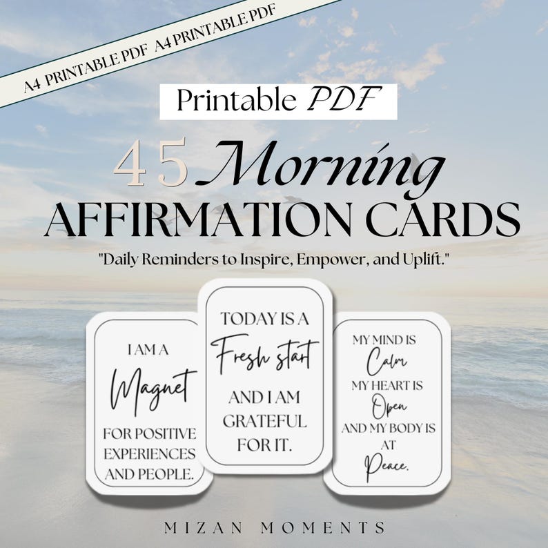 45 Morning Affirmation Cards, Affirmation Cards Printable, Vision Board ...