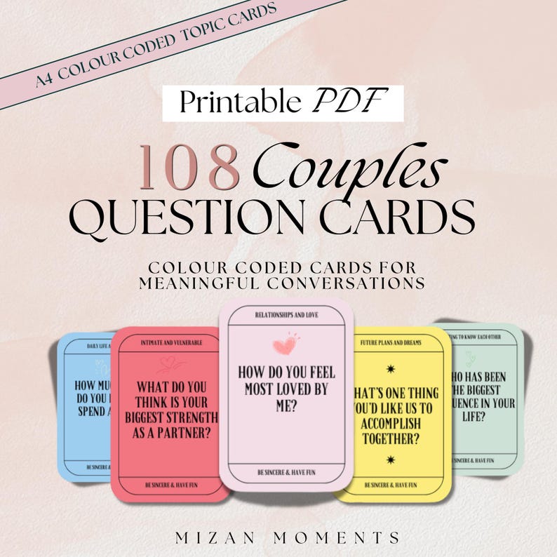Couple Question Cards, Conversation Starters Cards, Date Night Cards ...