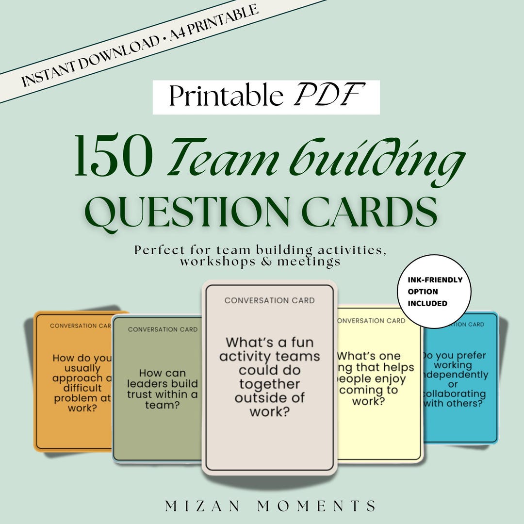 150 Icebreaker Questions for Meetings | Work Conversation Cards | Team ...
