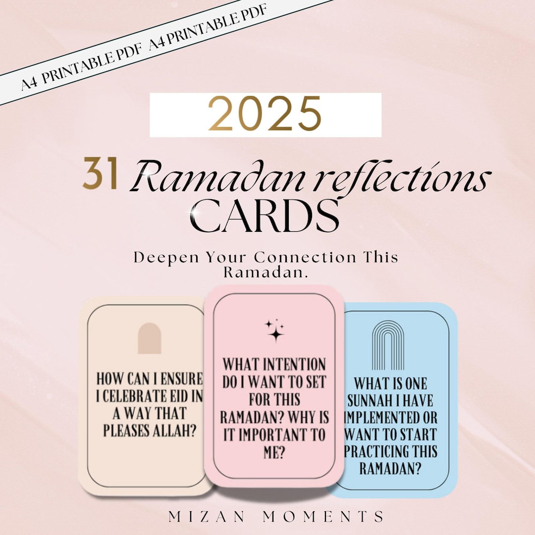 Ramadan Reflections Cards|ramadan 2025 |ramadan Printable |ramadan Mubarak |islamic Cards ...