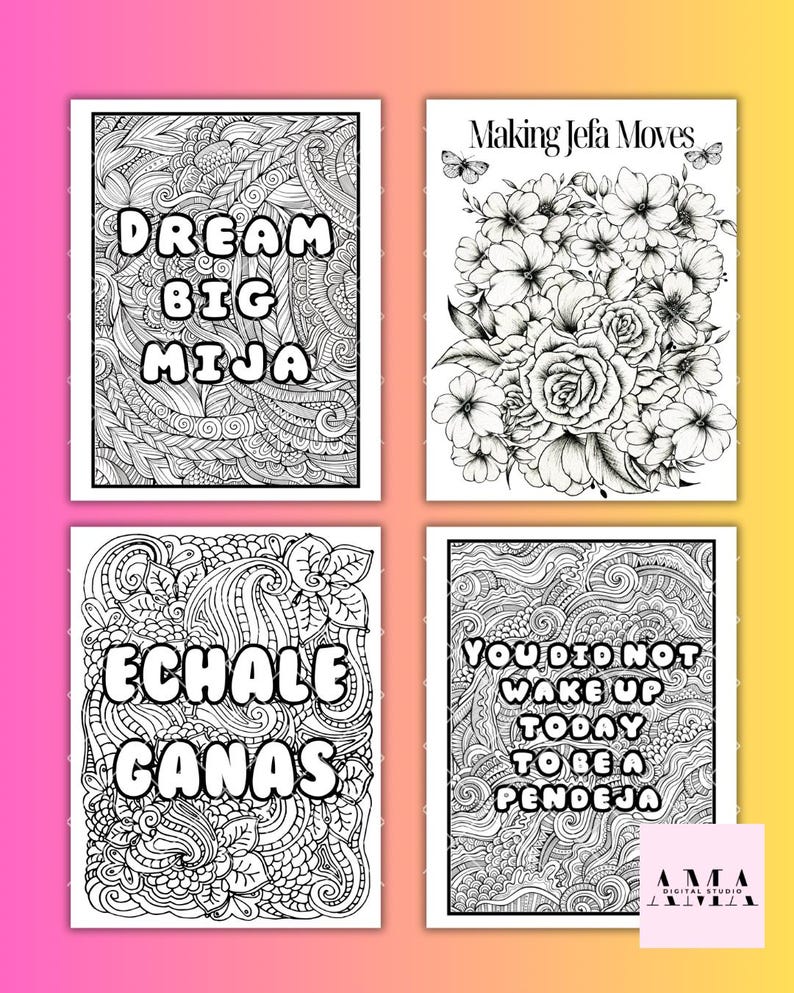 Spanish/english Motivation Adult Coloring Pages || Latino || Hispanic ...