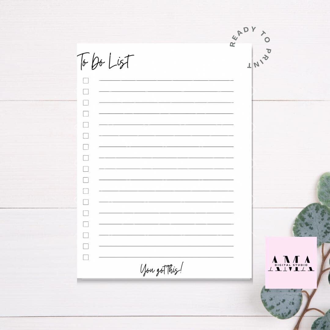 To Do List || Ready to Print || Digital Download || Planner - Etsy