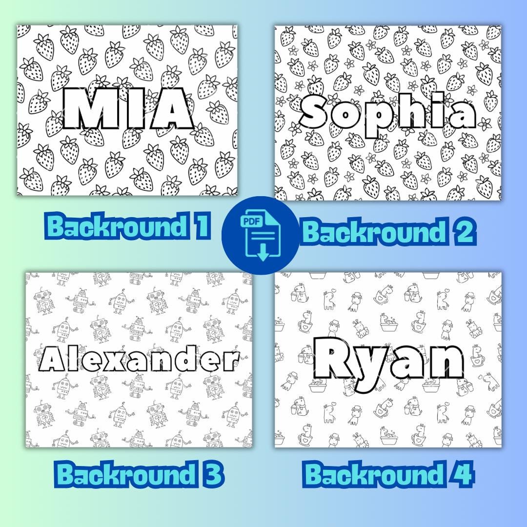 Kids Customized Name Coloring Worksheet || Digital Download ...