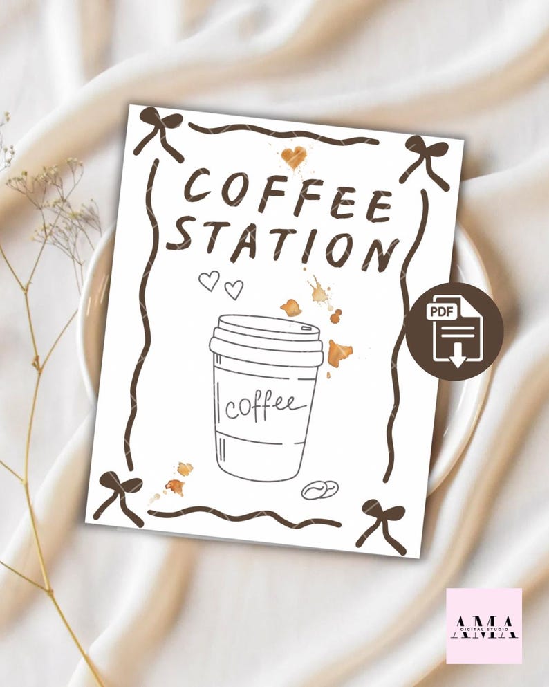 Coffee Station Sign Ready to Print 8x10 Printable Sign Table Sign ...