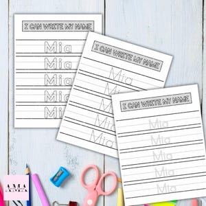 Kids Customized Name Tracing Practice Worksheets || Digital Download ...