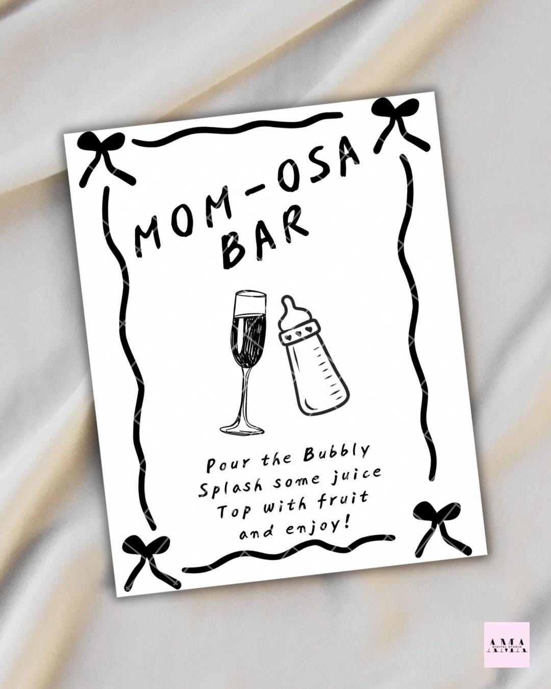 Momosa Bar Sign 8x10 Ready to Print Printable Sign Table Sign Digital ...