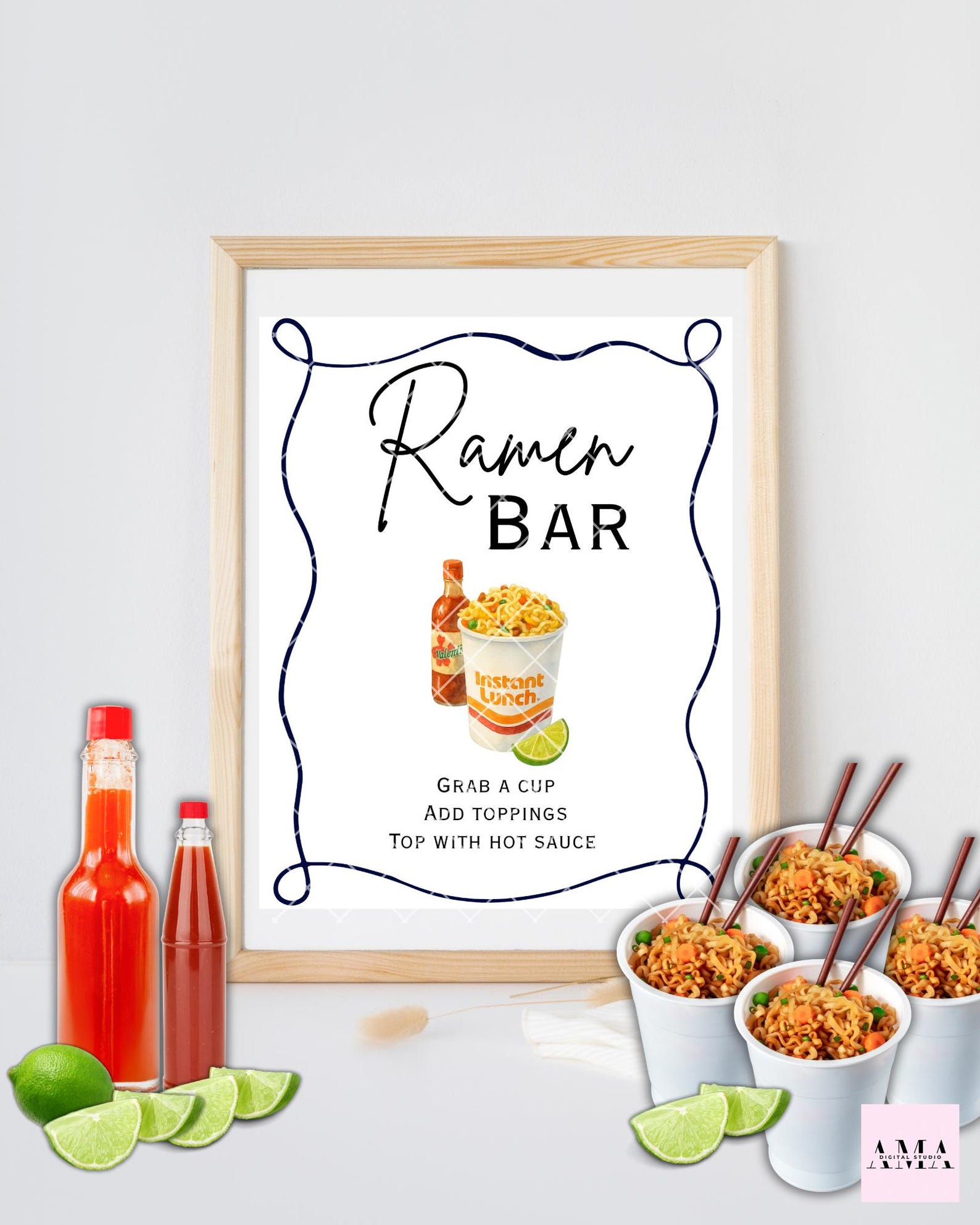 Ramen Bar Sign Ready to Print 8x10 Digital Download Sign Maruchan Bar ...