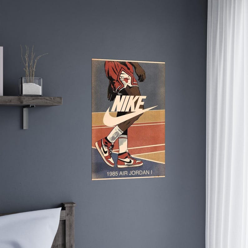 Vintage Nike Poster Art, Retro Wall Decor, Sports Memorabilia, Home Gym ...