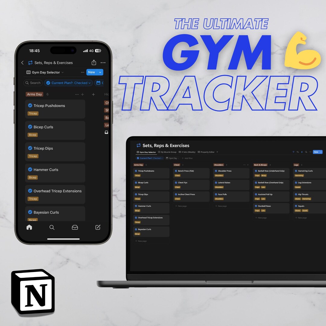 Gym Tracker & Workout Planner Notion Template - Etsy