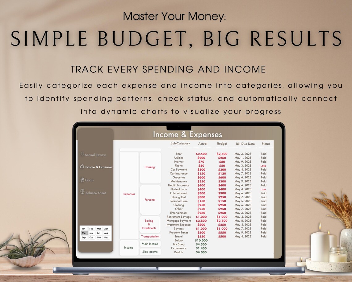 The ALL-IN-ONE Excel Budget Template | Monthly Budget Spreadsheet ...