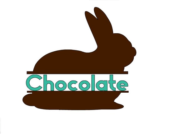 Chocolate Easter Bunny Split for Name | Etsy