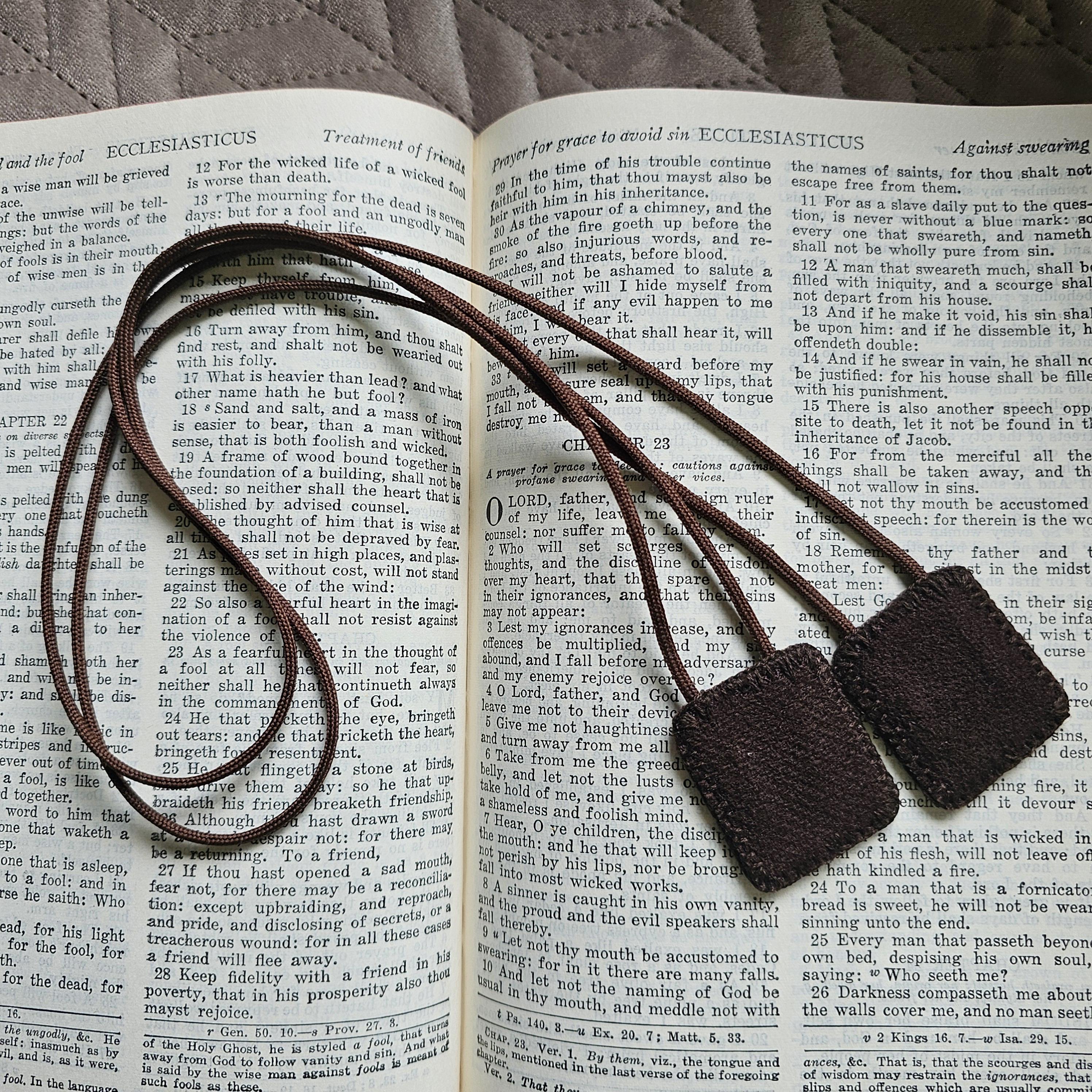 Embroidered Brown Scapular-100% Woven Wool-sacred Heart Jesus ...