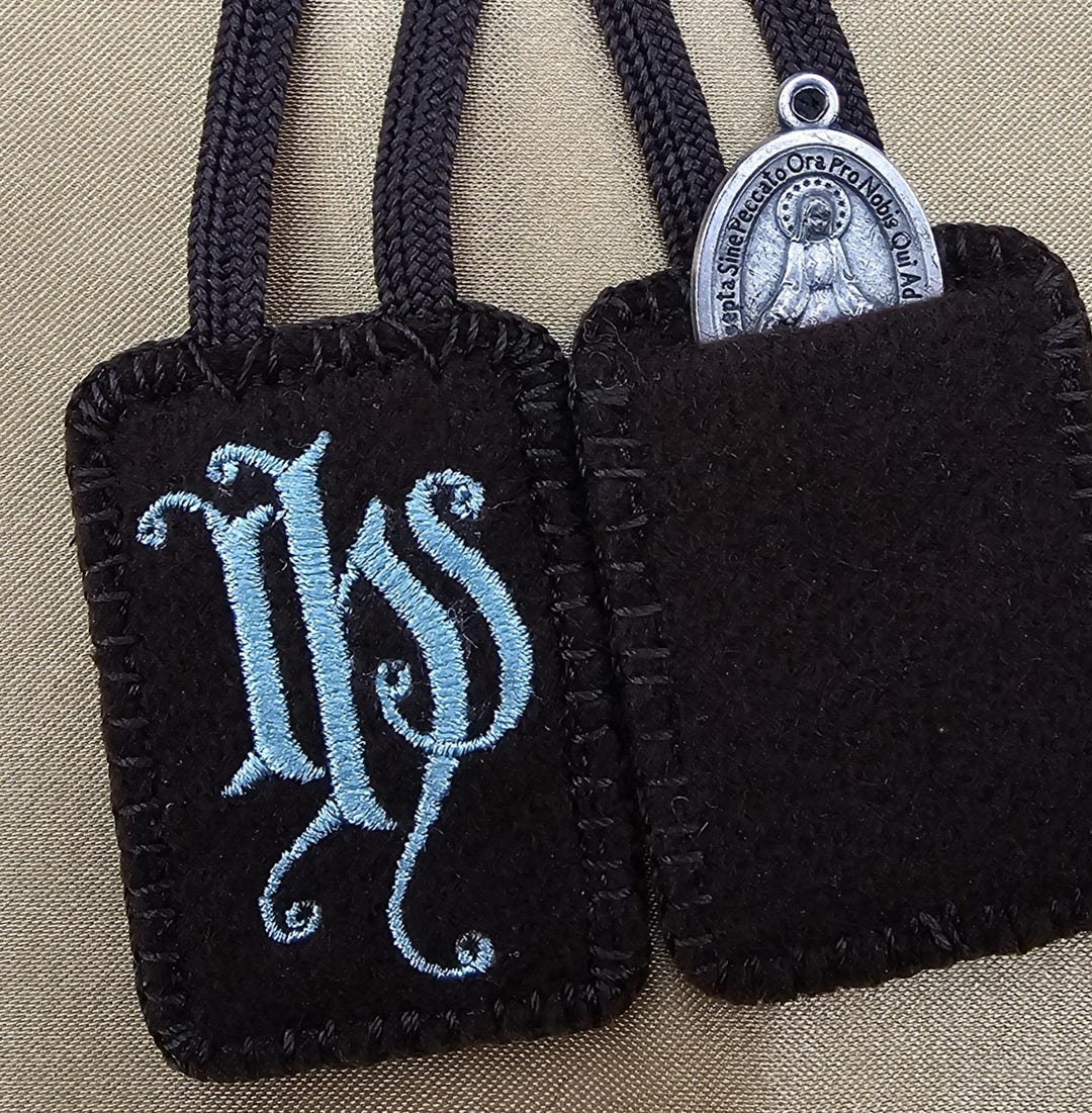Pocket Scapular for Medalsembroidered Brown 100% Woven Wool ...