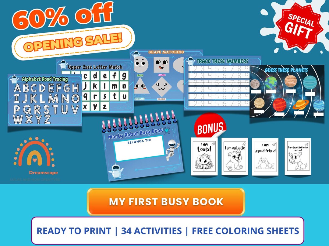 Busy Book Printable | Preschool Activities Homeschool Resources Kids ...