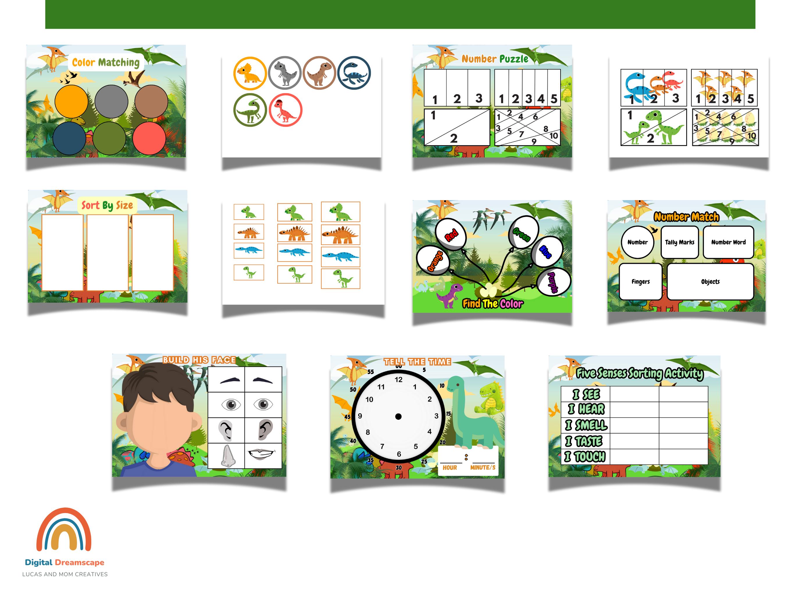 Dinosaur Busy Book | Toddler Busy Board Toddler Quiet Books Kids Quiet ...