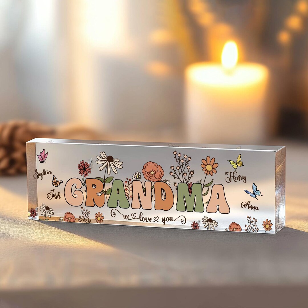 Personalized Grandma Plaque With Grandkids Names, Grandmother Plaque ...