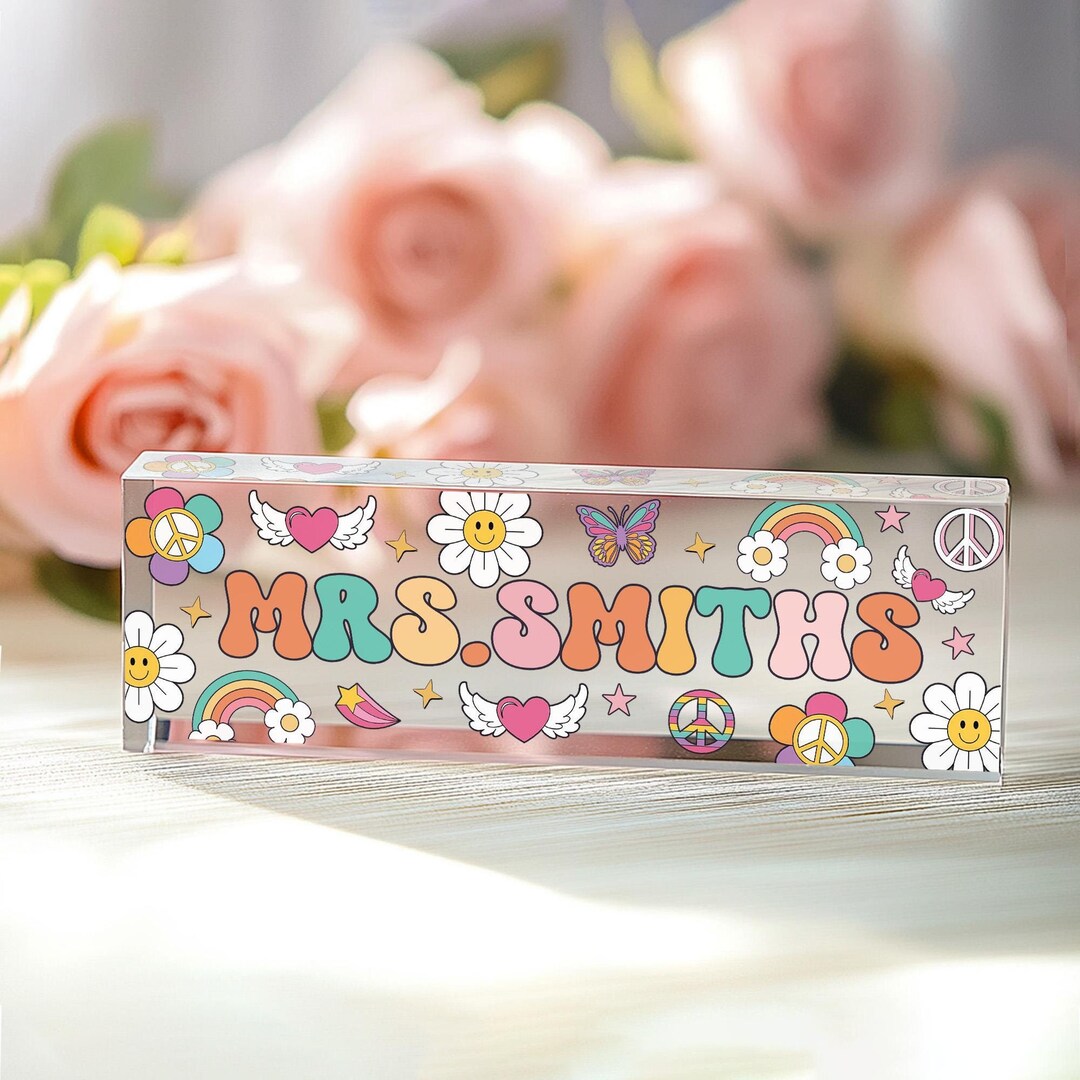 Personalized Teacher Desk Name, Teacher Gifts, Teacher Name Sign Plate ...