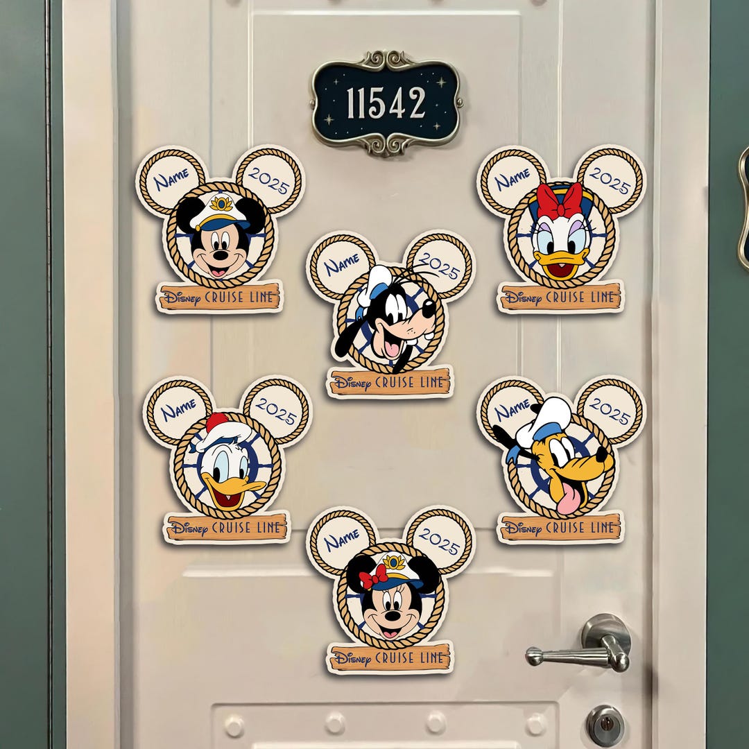 Personalized Mickey Door Magnets, Mickey and Friends Cruise Magnets ...