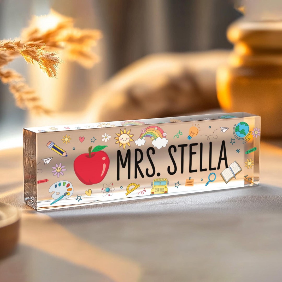 Personalized Teacher Gifts, Teacher Desk Name, Teacher Acrylic Name ...