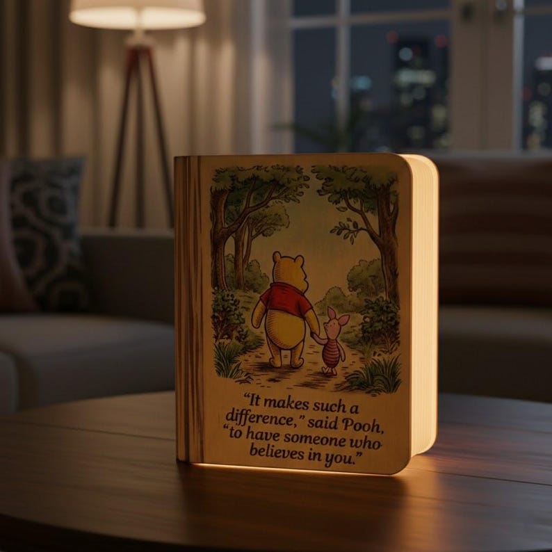 Winnie the Pooh Book Lamp, It Makes Such a Difference Said Pooh, Pooh ...