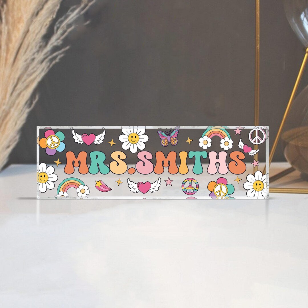 Personalized Teacher Desk Name Plate, Teacher Gifts, Teacher Name Sign ...